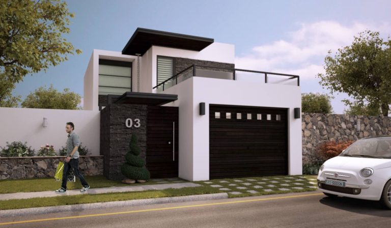 Fachadas de casas bonitas con portón - Grupo Supra